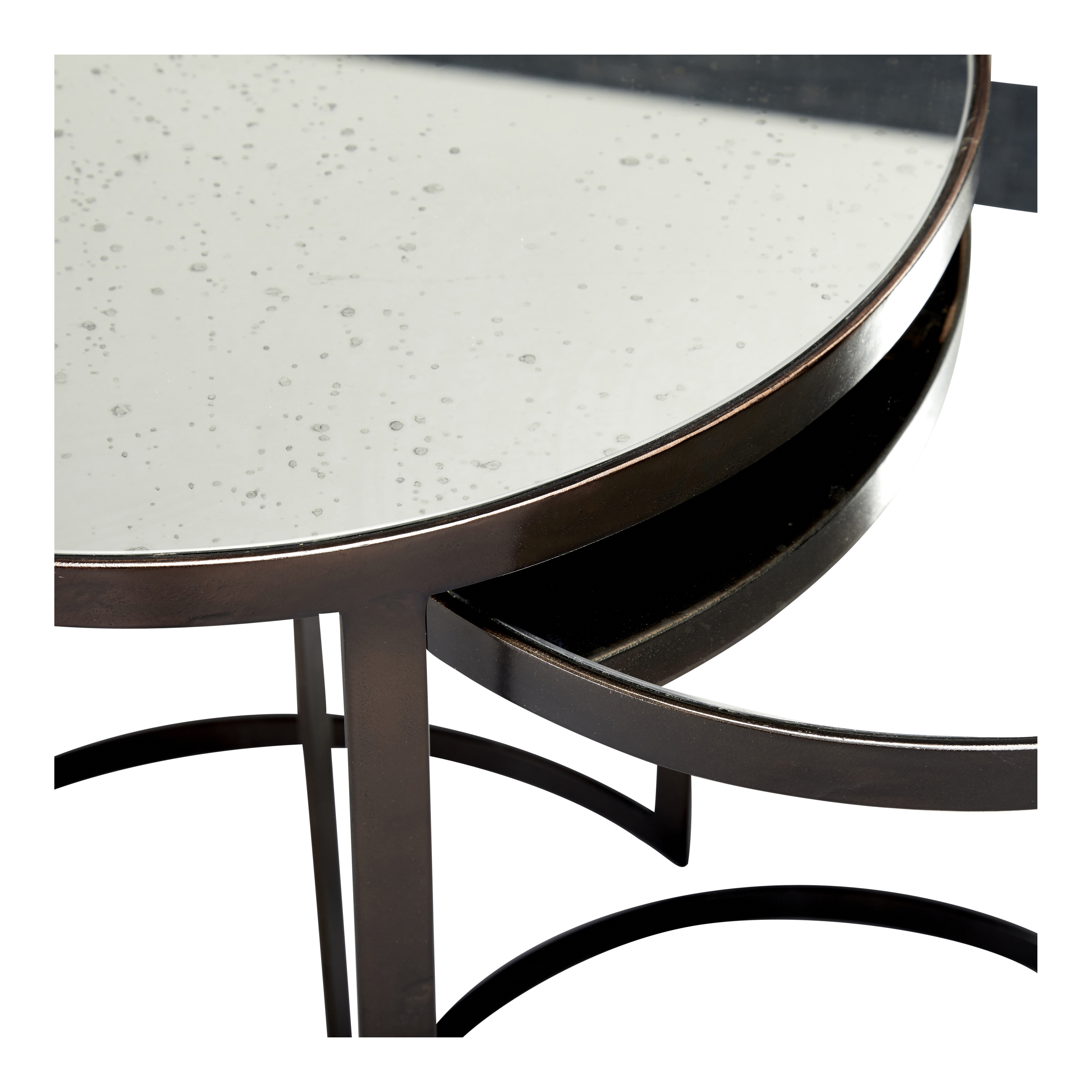 Brando Nest Side Table | Bronze with Antique Mirror | Robert Langford