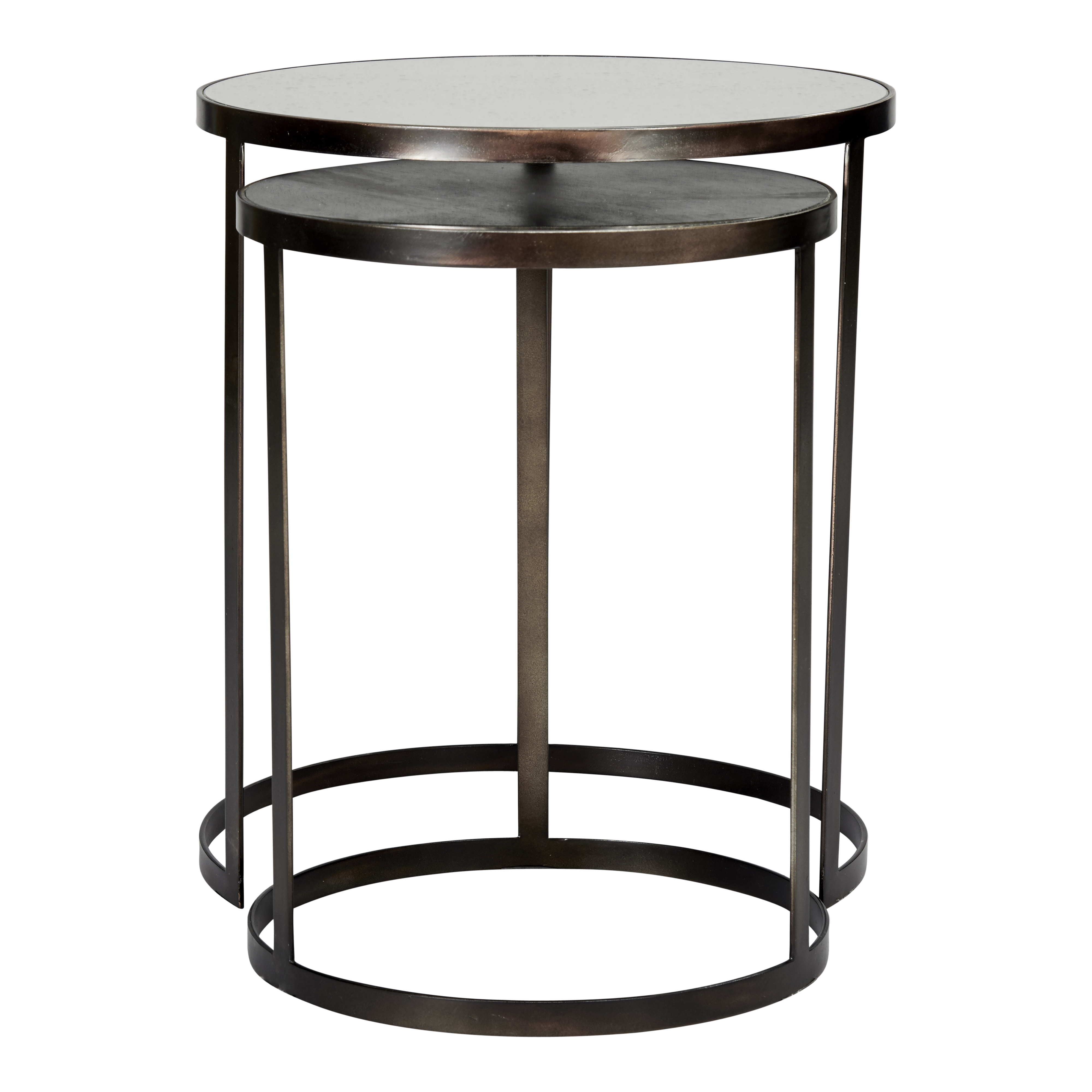 Brando Nest Side Table | Bronze with Antique Mirror | Robert Langford