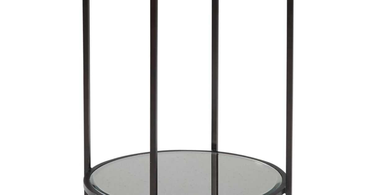 Brockwell Side Table | Bronze and Antique Mirror | Robert Langford