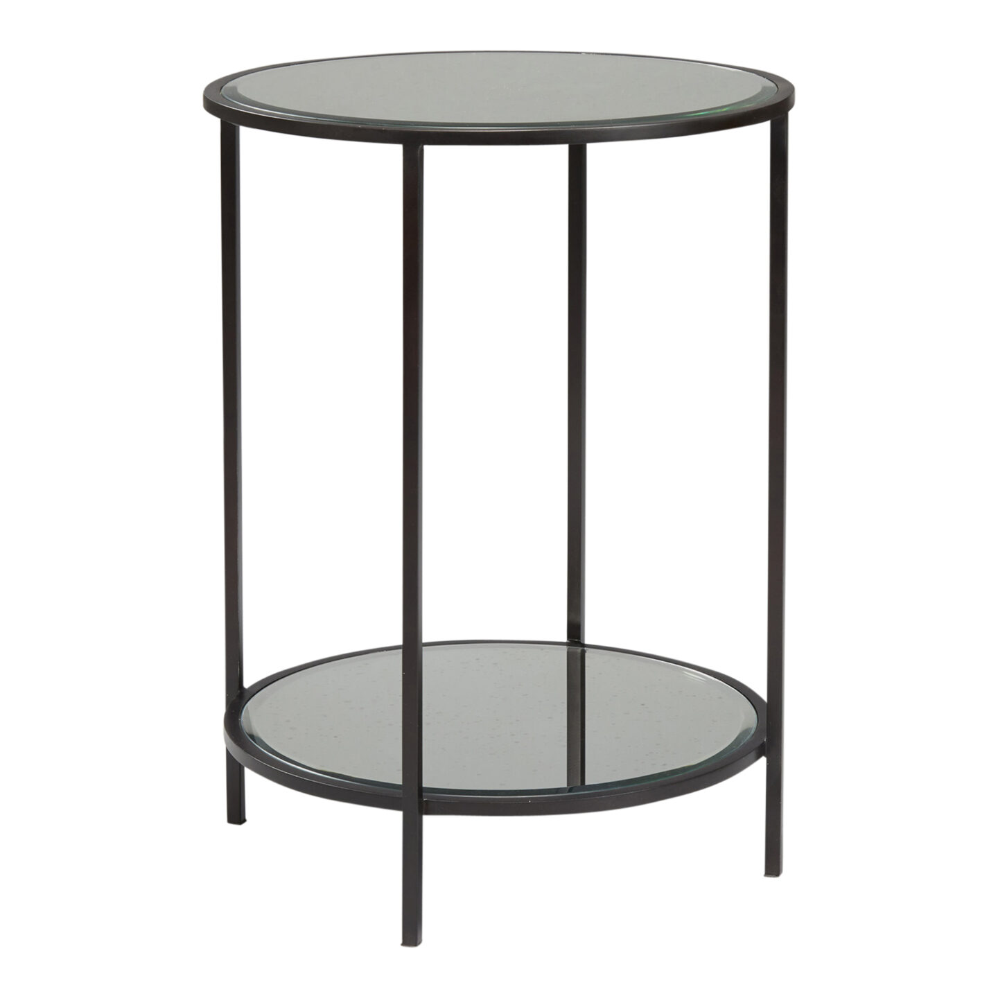 Brockwell Side Table | Bronze and Antique Mirror | Robert Langford